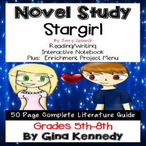 novel study- stargirl by jerry spinelli and project menu