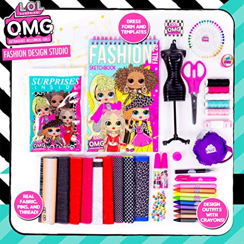 LOL OMG Fashion Studio by Horizon Group USA DIY Fashion Designing Kit. Cut & Create Your Own Outfits. Sketch Designs, Trace & Sew. Includes Fabric, Thread, Crayons, Markers & More