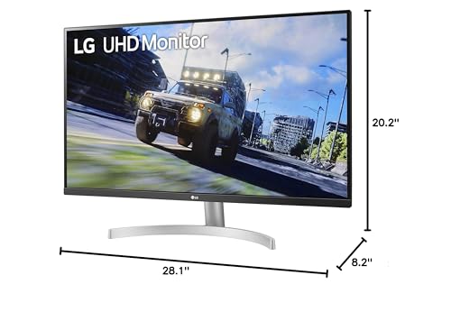 LG 32UN500-W Monitor 32" UltraFine (3840 x 2160) Display, AMD FreeSync, DCI-P3 90% Color Gamut, HDR10, Built-in Speakers, 3-Side Virtually Borderless Design - Silver/White