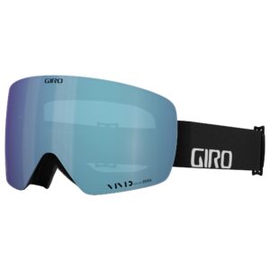 giro contour ski goggles - snowboard goggles for men & women - black wordmark strap with vivid royal/vivid infrared lenses