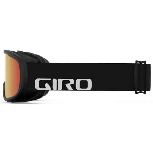 Giro Cruz Asian Fit Ski Goggles - Snowboard Goggles for Men, Women & Youth - Anti-Fog - OTG - Black Wordmark Strap with Amber Scarlet Lens