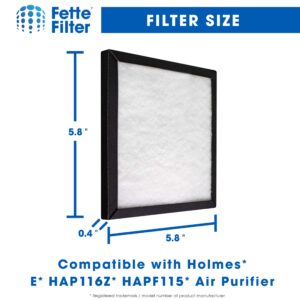 Fette Filter -Replacement Filters Compatible with Holmes Filter E Activated Carbon & Multi Layer Replacement Filter, Compatible with Holmes E HAP116Z, HAPF115 Air Purifier Models - Pack of 4