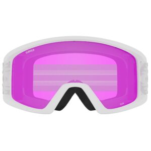 Giro Dylan Ski Goggles - Snowboard Goggles for Women & Youth - White Flake Strap with Amber Pink/Yellow Lenses