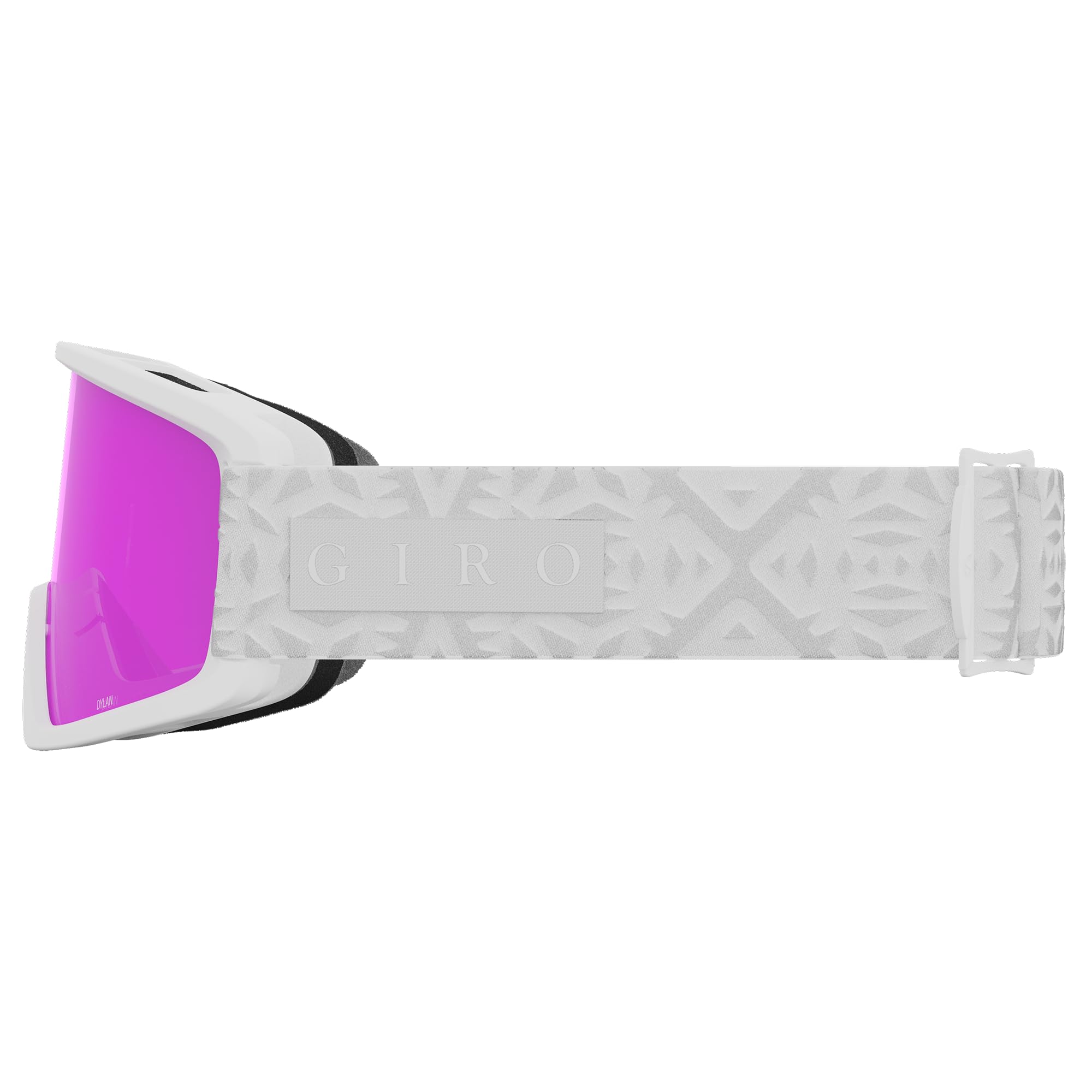 Giro Dylan Ski Goggles - Snowboard Goggles for Women & Youth - White Flake Strap with Amber Pink/Yellow Lenses