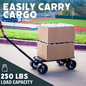 Mighty Max Cart | Collapsible Outdoor Utility Wagon - Heavy-Duty Moving Dolly 250 lb Capacity - Silver 2.5 cu.ft Poly Tub | Made in The USA