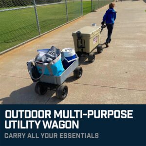 Mighty Max Cart | Collapsible Outdoor Utility Wagon - Heavy-Duty Moving Dolly 250 lb Capacity - Silver 2.5 cu.ft Poly Tub | Made in The USA