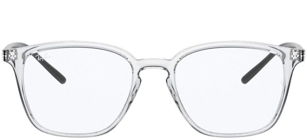 Ray-Ban RX7185 Square Prescription Eyeglass Frames, Transparent/Demo Lens, 50 mm