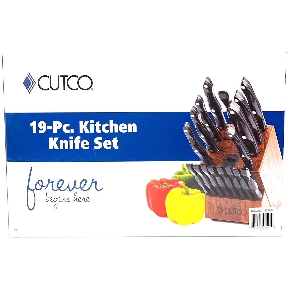 Cutco 19 Pc Kitchen Knife Set Cherry Wood Stand