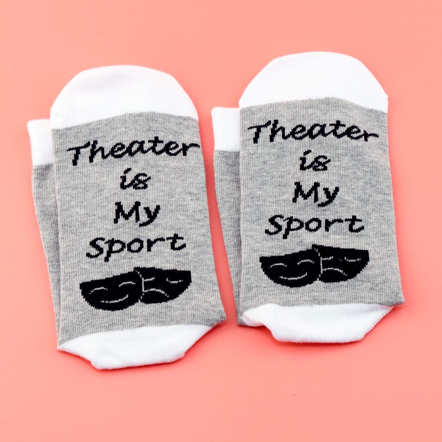 LEVLO Actor Gift Theatre Gifts Theater is My Sport Cotton Socks Performance Gifts Actress Director Socks (2 Pairs/Set - Mid Calf - 1)