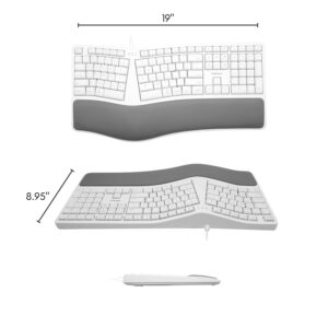 Macally Wired Ergonomic Keyboard for Mac - Comfortable Split Keyboard Mac, Compatible Apple Keyboard with Numeric Keypad - Ergo Keyboard for Mac MacBook Pro/Air iMac