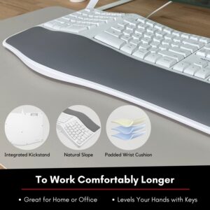 Macally Wired Ergonomic Keyboard for Mac - Comfortable Split Keyboard Mac, Compatible Apple Keyboard with Numeric Keypad - Ergo Keyboard for Mac MacBook Pro/Air iMac