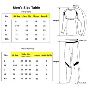 Muezna Men's Thermal Top and Bottom Set Underwear Long Johns Base Layer with Soft Fleece Lined Black