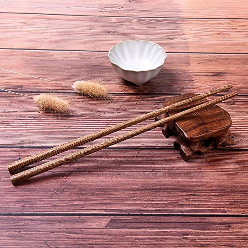 10 Pairs Japanese Chopsticks, Reusable Natural Wooden Chopsticks, 9.8'' Cherry Wood Chopsticks Chinese Tableware Set for Home Kitchen Resturant