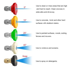 Linoone Foam Cannon Gun Set, 3000PSI Pressure Washer Gun with 5 Nozzle Tips Snow Foam, 1/4” Quick Outlet Connector