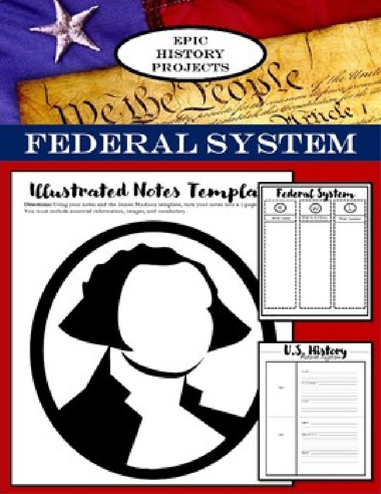 U.S. History: Federal System - Mini Lesson & Illustrated Notes Activity