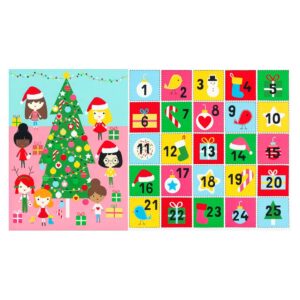 kaufman girl friends holiday party advent calendar 24" panel holiday, fabric by the yard