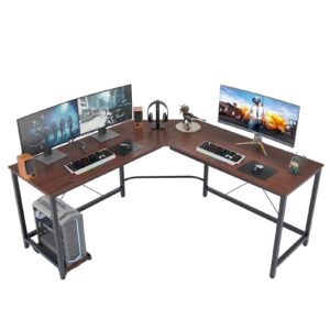 l shaped desk, large l shaped computer desk office desk, 59+59 inch l shaped gaming desk with cpu stand, sturdy corner gaming desk writing desk l shaped workstation desks for home office corner