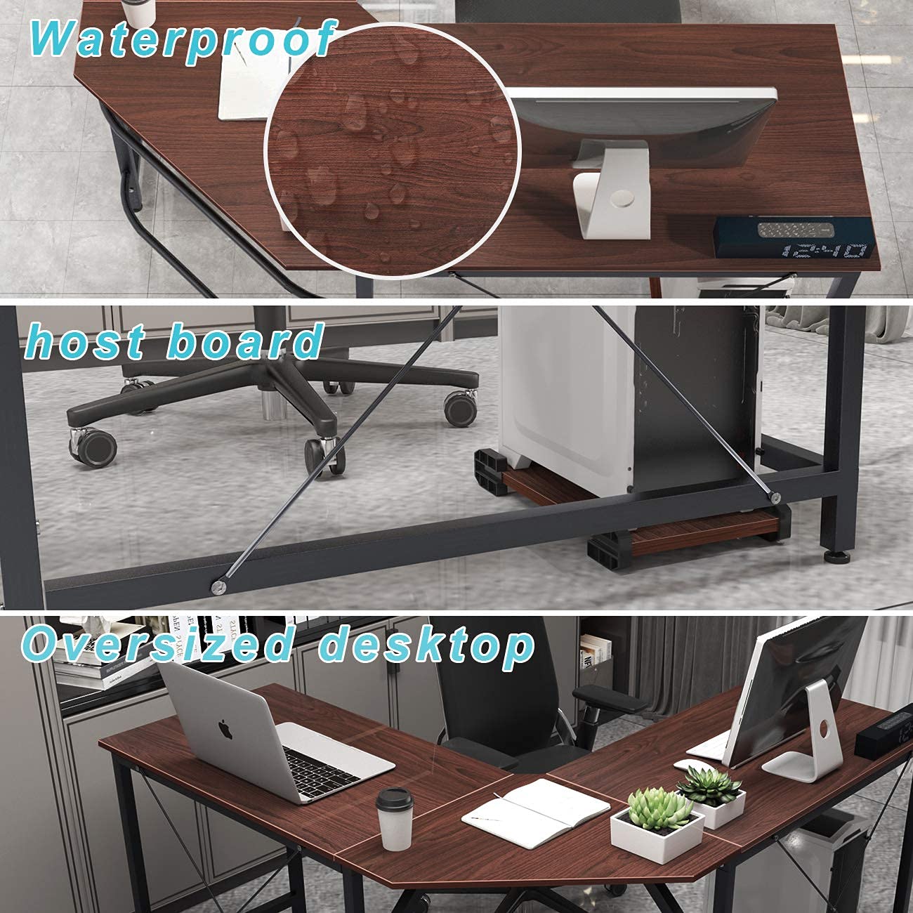 L Shaped Desk, Large L Shaped Computer Desk Office Desk, 59+59 inch L Shaped Gaming Desk with CPU Stand, Sturdy Corner Gaming Desk Writing Desk L Shaped Workstation Desks for Home Office Corner