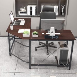 L Shaped Desk, Large L Shaped Computer Desk Office Desk, 59+59 inch L Shaped Gaming Desk with CPU Stand, Sturdy Corner Gaming Desk Writing Desk L Shaped Workstation Desks for Home Office Corner