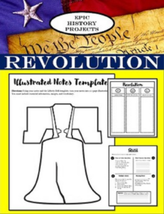 u.s. history: revolution - mini lesson & illustrated notes activity