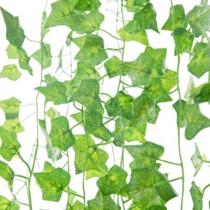 SO CAL PRO Fake Ivy Leaves Artificial Ivy Greenery Vines for Room Decor Leaves Room Decor Fake Leaves Ivy Eucalyptus Garland Faux Vines Wedding Decor (36 Strands of Ivy)