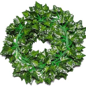 SO CAL PRO Fake Ivy Leaves Artificial Ivy Greenery Vines for Room Decor Leaves Room Decor Fake Leaves Ivy Eucalyptus Garland Faux Vines Wedding Decor (36 Strands of Ivy)