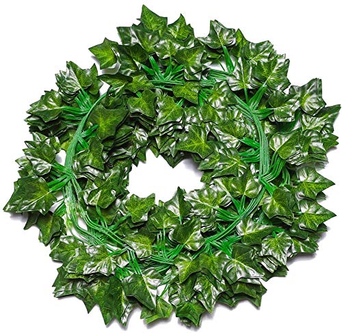 SO CAL PRO Fake Ivy Leaves Artificial Ivy Greenery Vines for Room Decor Leaves Room Decor Fake Leaves Ivy Eucalyptus Garland Faux Vines Wedding Decor (36 Strands of Ivy)