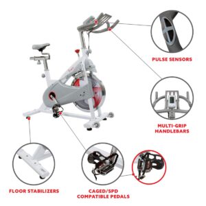 Sunny Health & Fitness Magnetic Belt Drive Premium Indoor Cycling Bike - SF-B1876