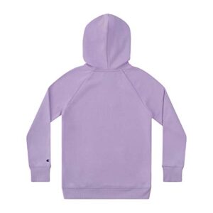 Champion Girl's Embroidered Raglan Hoodie (Big Kids) Lilac Wash MD (10-12 Big Kid)