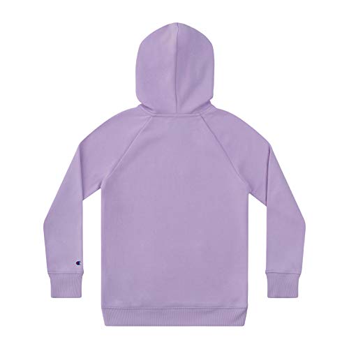 Champion Girl's Embroidered Raglan Hoodie (Big Kids) Lilac Wash MD (10-12 Big Kid)