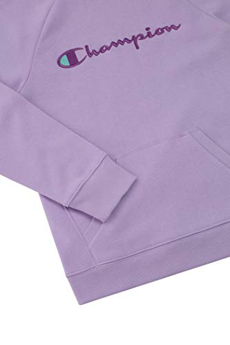 Champion Girl's Embroidered Raglan Hoodie (Big Kids) Lilac Wash MD (10-12 Big Kid)