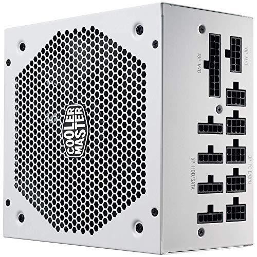 Cooler Master V750 Gold White Edition V2 Full Modular,750W, 80+ Gold Efficiency, Semi-fanless Operation, 16AWG PCIe high-Efficiency Cables, 10 Year Warranty