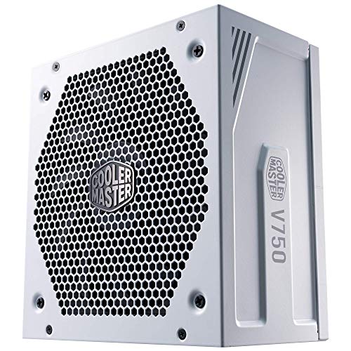 Cooler Master V750 Gold White Edition V2 Full Modular,750W, 80+ Gold Efficiency, Semi-fanless Operation, 16AWG PCIe high-Efficiency Cables, 10 Year Warranty