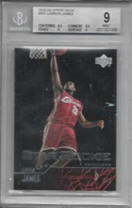 2003-04 upper deck lebron james star rookie card #301 beckett graded gem mint 9