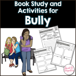 book study and bullying activities for bully