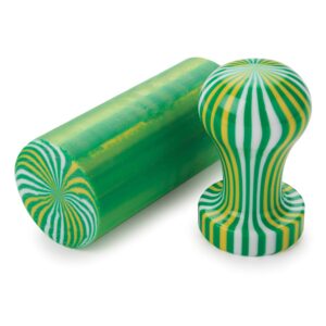 woodriver acrylic poly resin bottle stopper blank – white, green and yellow