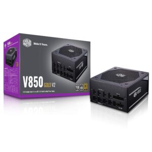 cooler master v850 gold v2 full modular,850w, 80+ gold efficiency, semi-fanless operation, 16awg pcie high-efficiency cables