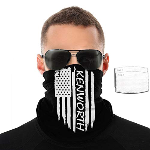 American Flag Kenworth 3D Neck Gaiter Bandana Mouth Mask, Suitable for Fishing, Perfect for Women's Men's