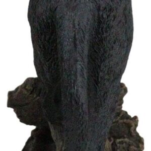 Ebros Gift Black Panther Cougar Climbing Weathered Tree Log Statue 10" Long Wildlife Black Jaguar Ghost Forest Hunter Sculpture Home Decorative Accent