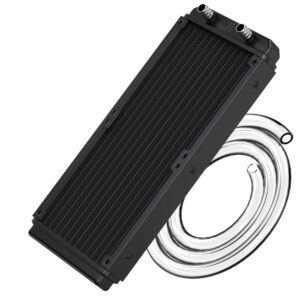 clyxgs water cooling radiator, 12 pipe aluminum heat exchanger radiator with tube for pc cpu computer water cool system dc12v 240mm