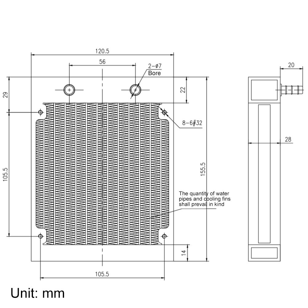 Clyxgs Water Cooling Radiator,12 Pipe Aluminum Heat Exchanger Radiator with Fan for PC CPU Computer Water Cool System DC12V 120mm Black