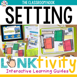 setting of a story linktivity (digital resource, printables, teacher guide)