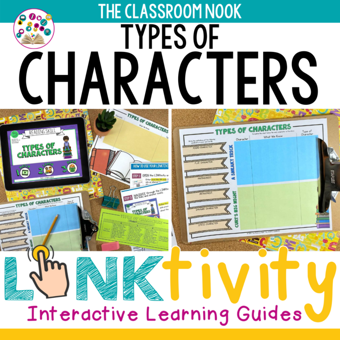 Types of Characters LINKtivity (Digital Resource, Printables, Teacher Guide)