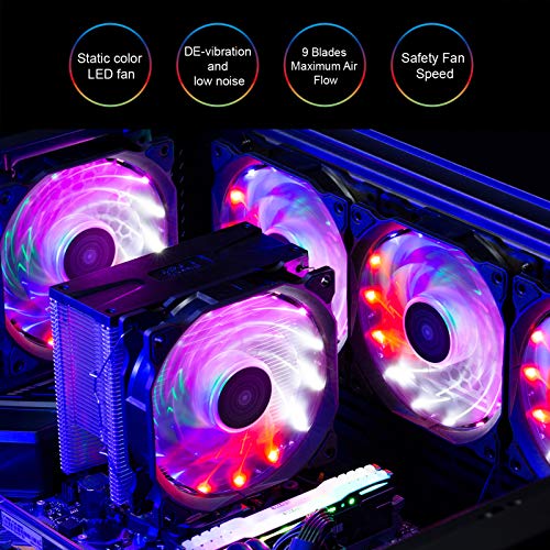 CP3 120mm Computer Fan 3-Pin Fixed Color Low Noise led case Fan High Performance PC Case Fan with Hydraulic Bearing for Gaming PC Case (3 Pack)