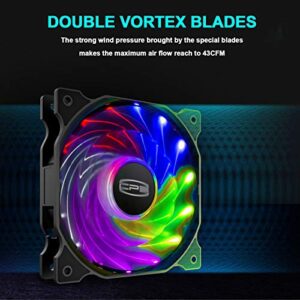 CP3 120mm Computer Fan 3-Pin Fixed Color Low Noise led case Fan High Performance PC Case Fan with Hydraulic Bearing for Gaming PC Case (3 Pack)