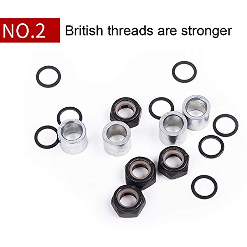 Metal Spacer Washer, Hardware Set Repair Nuts Kit for Skateboard Bearing Spacers and Truck Washers Speed Rings Longboard Accessories Parts