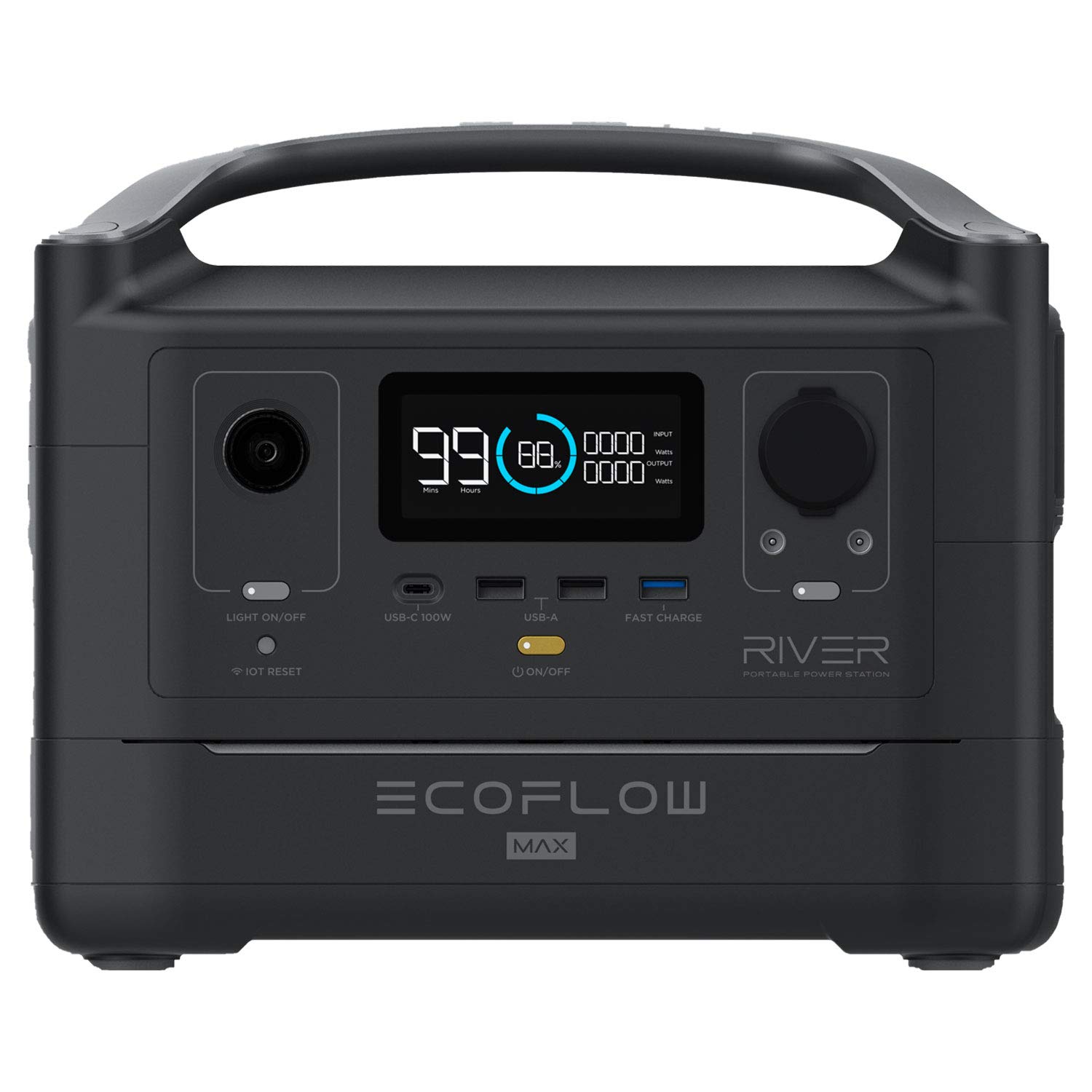 EF ECOFLOW RIVER 2 Max Solar Generator 512Wh Long-life LiFePO4 Portable Power Station& 180W Solar Panel for Home Backup Power, Camping & RVs 100% Charged in 60m with 3000+ Cycles & Up to 1000W Output