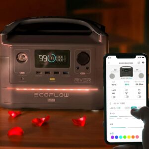 EF ECOFLOW RIVER 2 Max Solar Generator 512Wh Long-life LiFePO4 Portable Power Station& 180W Solar Panel for Home Backup Power, Camping & RVs 100% Charged in 60m with 3000+ Cycles & Up to 1000W Output