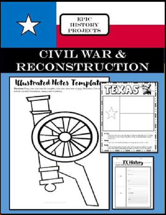 Texas History: Civil War & Reconstruction - Illustrated Notes