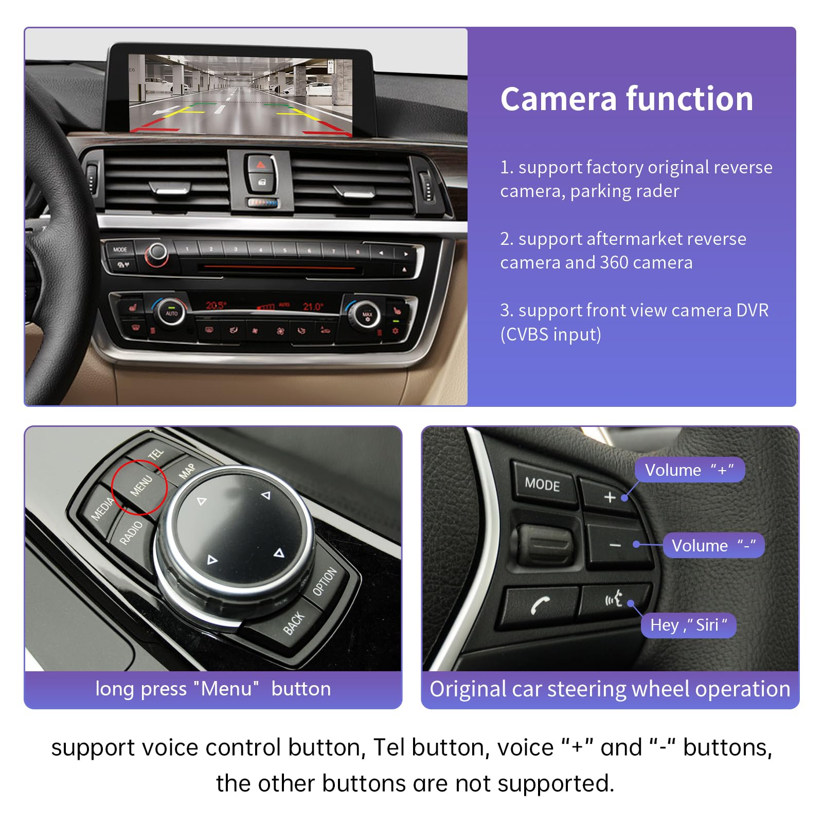 Road Top Wireless Carplay Wireless Android Auto for BMW 1 2 3 4 Series F20 F21 F22 F23 F30 F31 F32 F33 2011-2015 Year with NBT System, Compatible with Apple Carplay Retrofit Kit Decoder